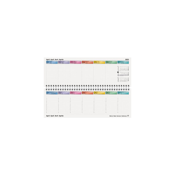 Brunnen Schreibtischquerkalender DATAline, 1W2S, 29,7 x 10,5 cm, Karton ...