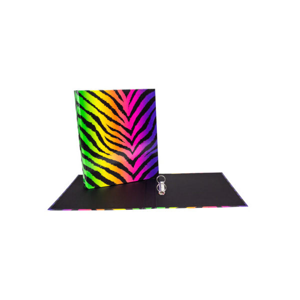 Ringbuch Zebra/Leopardenmuster 2764343-99, A4 2 Ringe Papier neon ...