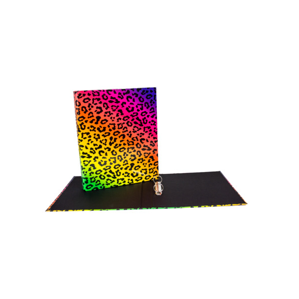 Ringbuch Zebra/Leopardenmuster 2764343-99, A4 2 Ringe Papier neon ...